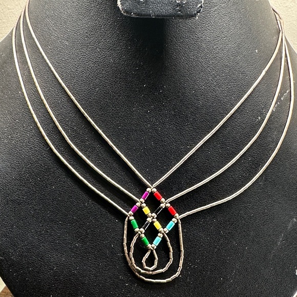 Vintage | Jewelry | Native American Multi Strands Sterling 925 Liquid ...